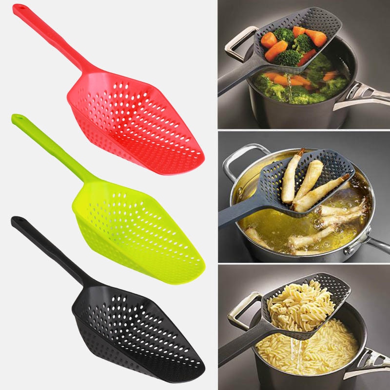 Nylon filter spoon colander black large kitchen ac... – Vicedeal