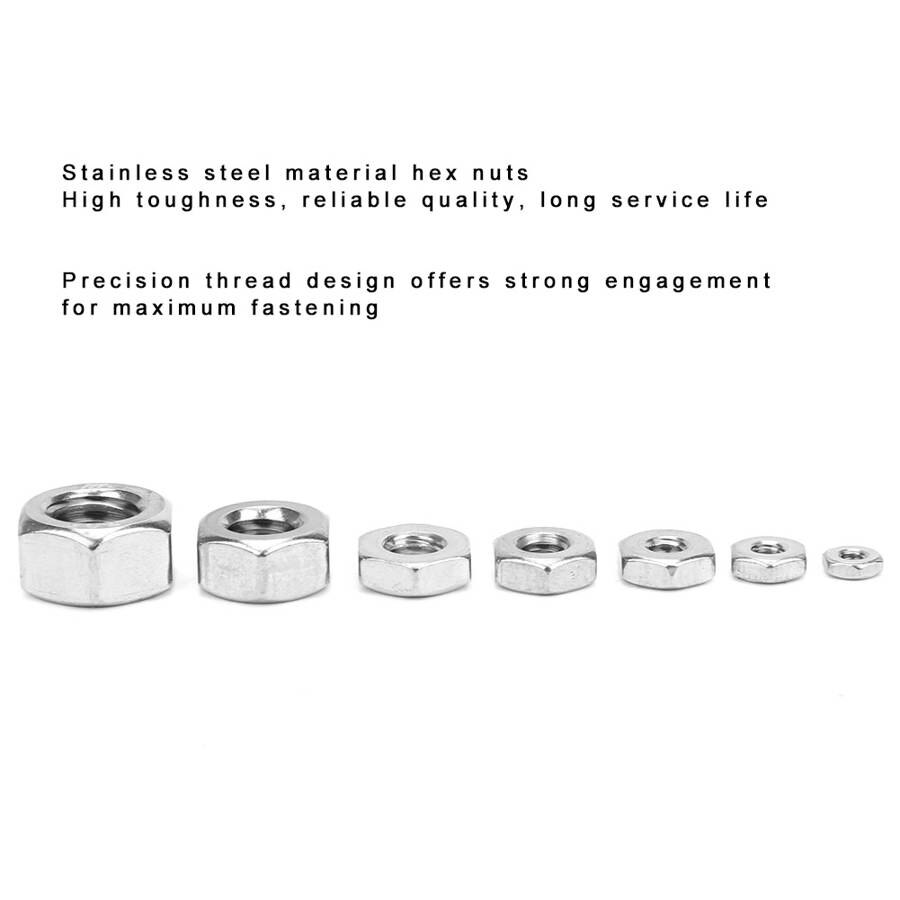 360PCS HEX HALF LOCK NUTS COARSE THREADS STAINLESS... – Grandado
