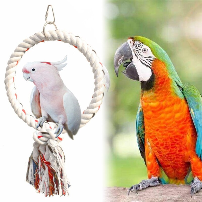 Pet Parrot Birds Cage Toy Cotton Rope Circle Ring ... – Grandado