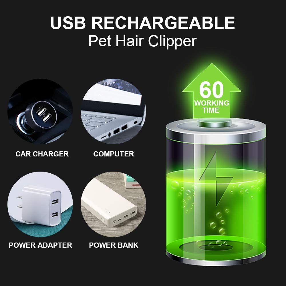 Dog Clipper Kit Pet USB Electric Grooming Trimmer ... – Vicedeal