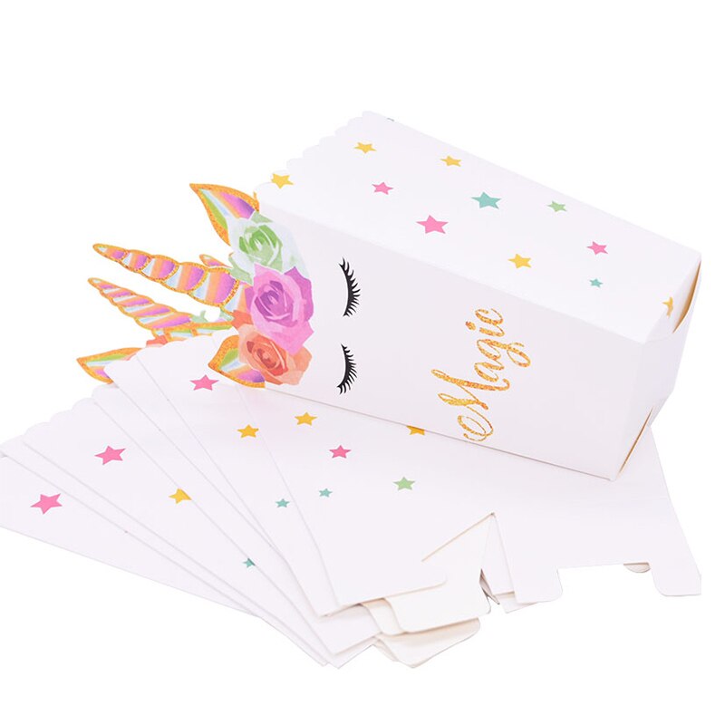 10Pcs Unicorn Paper Popcorn Boxes Candy Cookie Box... – Grandado