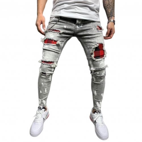 Mode Mannen Effen Kleur Patchwork Skinny Fit Rippe... – Grandado Mode Mannen Effen Kleur Patchwork Skinny Fit Rippe... – Grandado