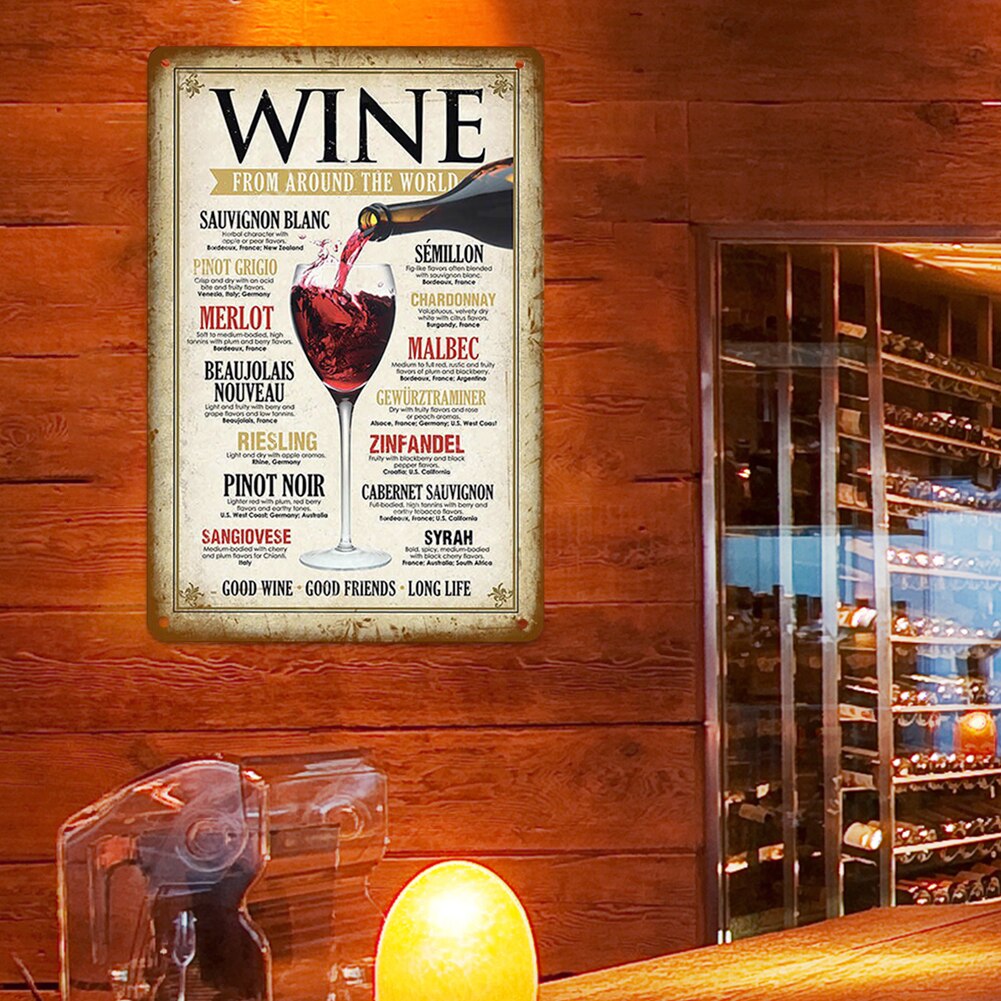 Retro Vintage Painting Liquor Metal Plate Poster T... – Grandado