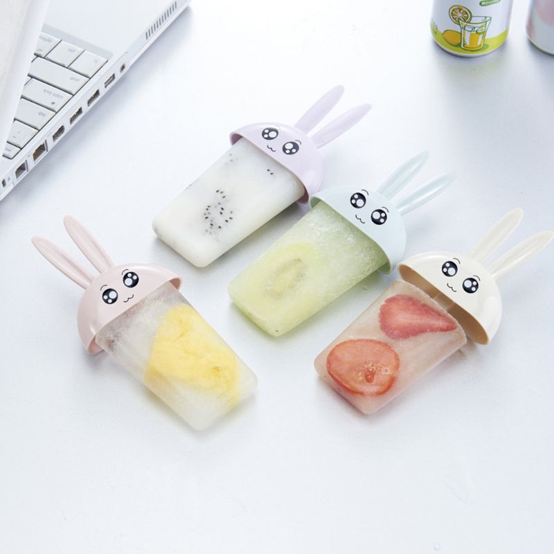 4 Grid Rabbit Popsicle DIY Ice Cream Molds Cool Fr... – Grandado