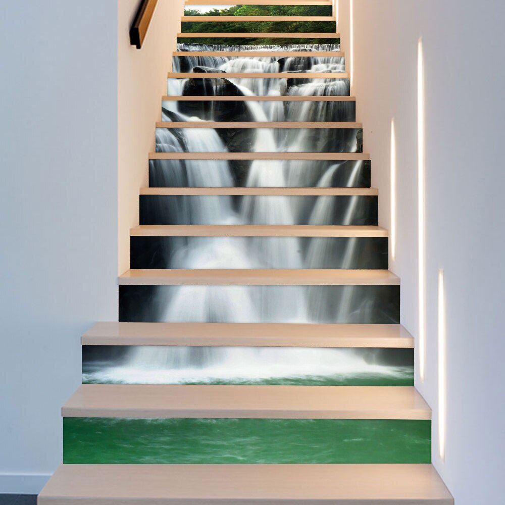 Waterfall Art Mural Staircase Sticker For To The S... – Vicedeal