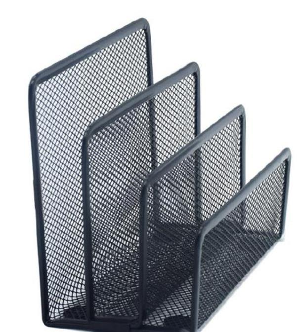 Black Metal Mesh Desk Organizer Desktop Letter Sor... – Vicedeal