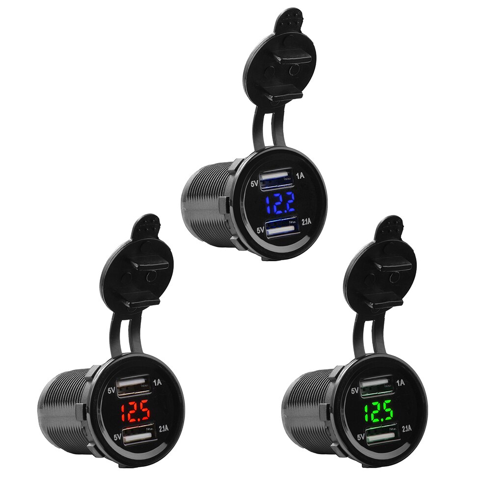 12 v DC Motorfiets Auto 3.1A Dual USB LED Charger ... – Grandado