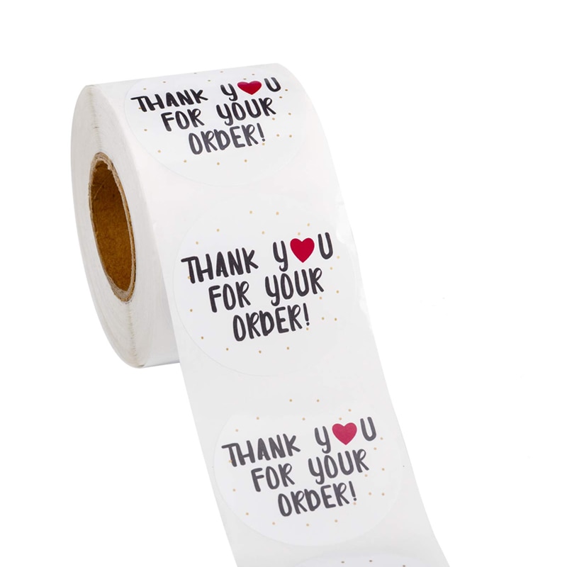 500pcs round thank you for your order sticker Hear... – Grandado