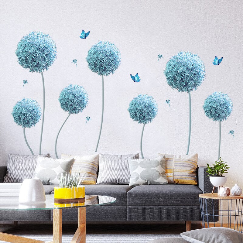 Large Blue Flower wall Stickers Home Decor Wall De... – Grandado