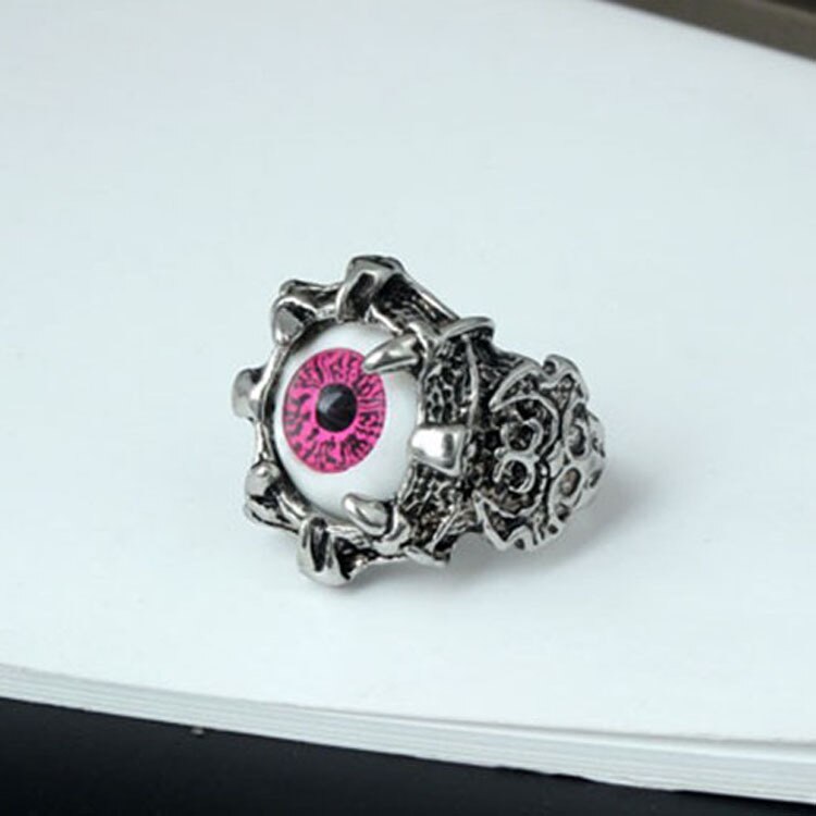 Eyeball Teeth Claw Ring Trendy Style Big Red Blue Devil Eye Retro ...