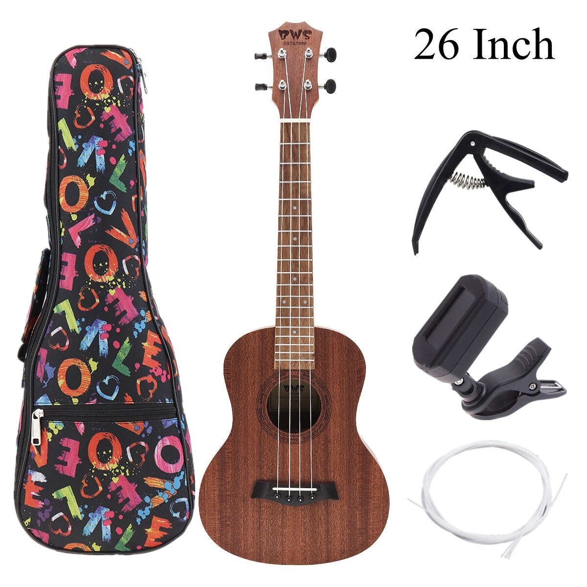 Ukulele Combo 21/23/26inch Ukulele Black Soprano 4... – Vicedeal