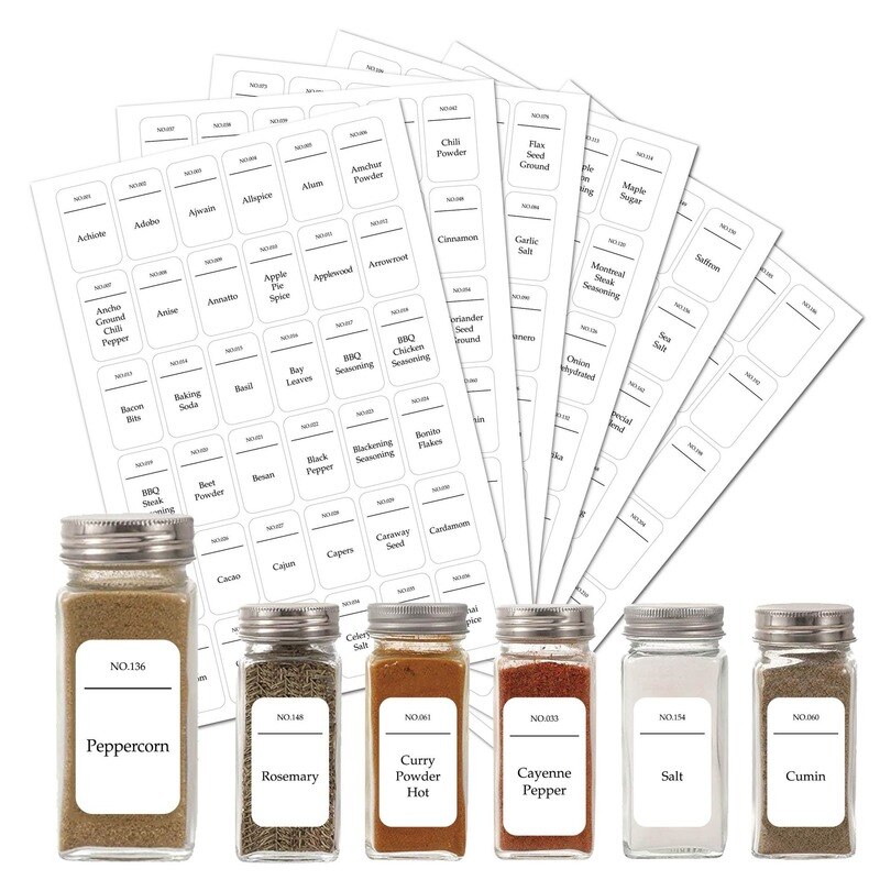 216Pcs Spice Jar Labels White Sticker Water And Oi... – Vicedeal