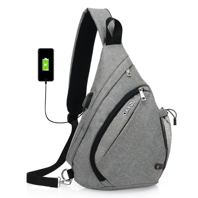 Men Women Sling Chest Backpacks USB Charging Cross... – Grandado