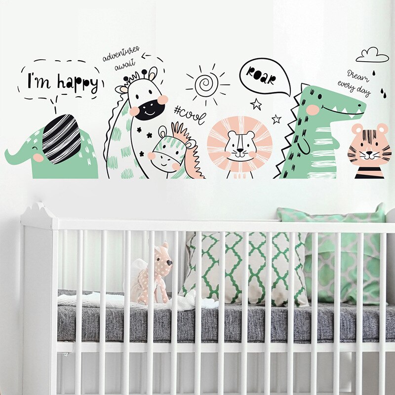 Cartoon animal buddy Wall sticker bedroom living r... – Grandado