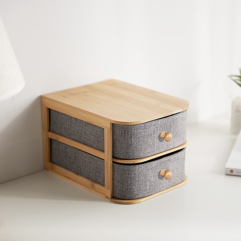 Multi Layer Drawer Bamboo Storage Box Desktop Cosm... – Grandado