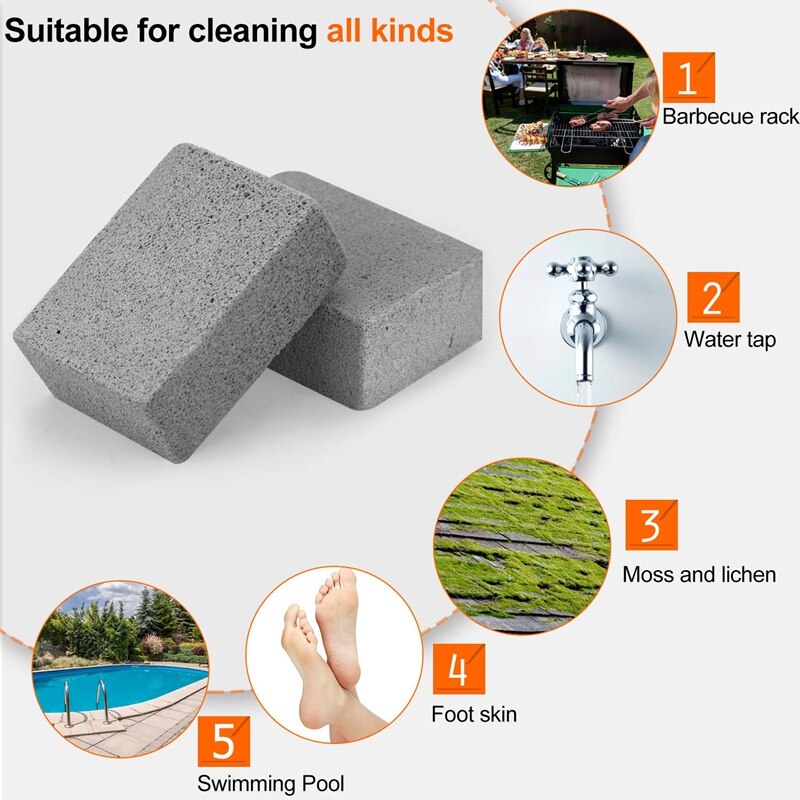 20 Pack Grill Stone Cleaning Block Ecological Pumi... – Grandado