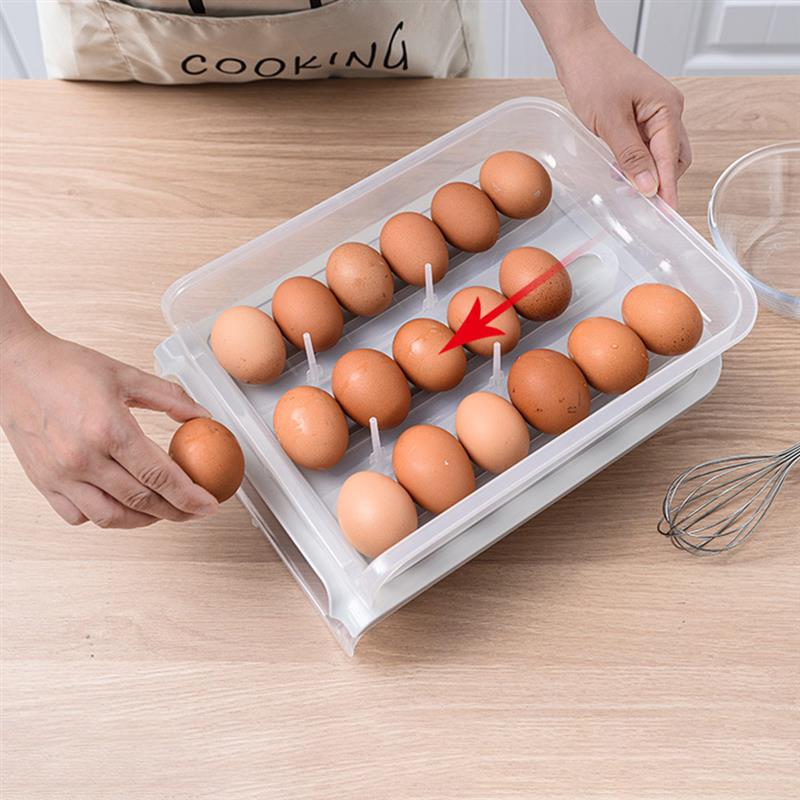 Large Capacity Egg Storage Box Single Layer With L... – Grandado