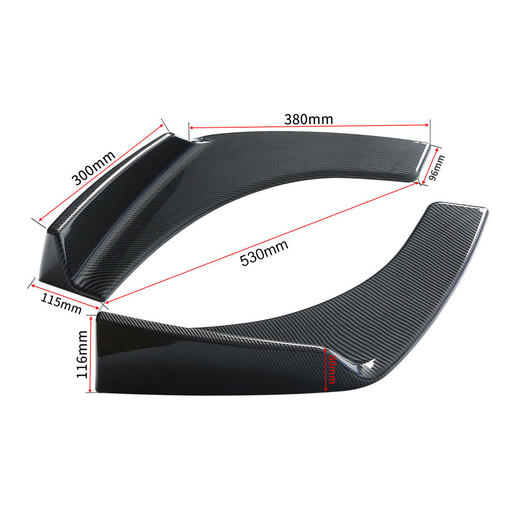 2pcs Universal ABS Car Front Body Shovel Deflector Spoiler Lip Splitter ...
