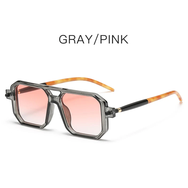 Vintage Square Sunglasses for Men Retro Double Bri... – Grandado