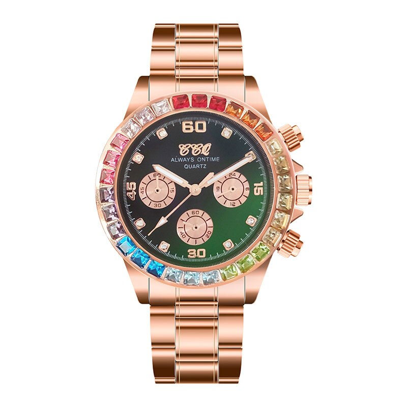 Rainbow Circle Three-eye Steel Band Watch, Square ... – Grandado