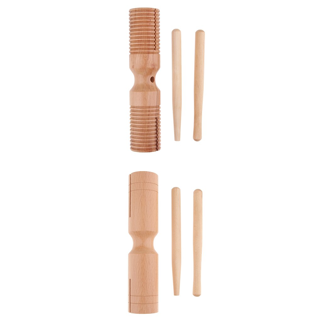 Double Cylinders Wooden Tone Block With Mallet Mus... – Grandado