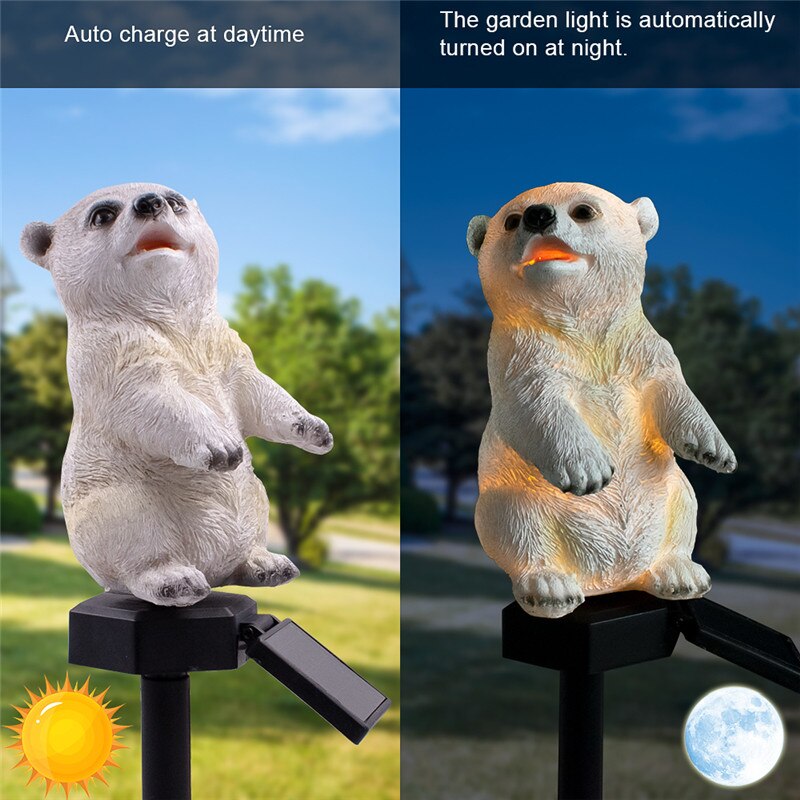LED Solar Landscape Lights Polar Bear Lawn Lamps G... – Grandado