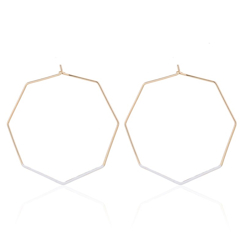 1 paar Sieraden Smooth Octagon Big Hoop Oorbellen ... – Vicedeal