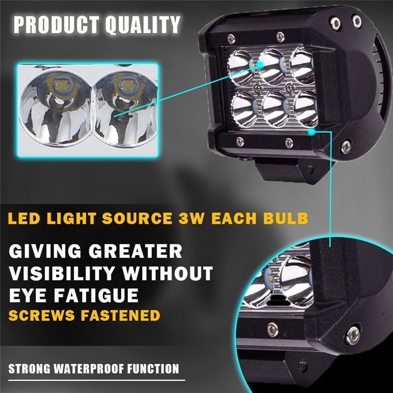 LED Work Light 4WD Offroad Spot Fog ATV SUV UTE Dr... – Grandado