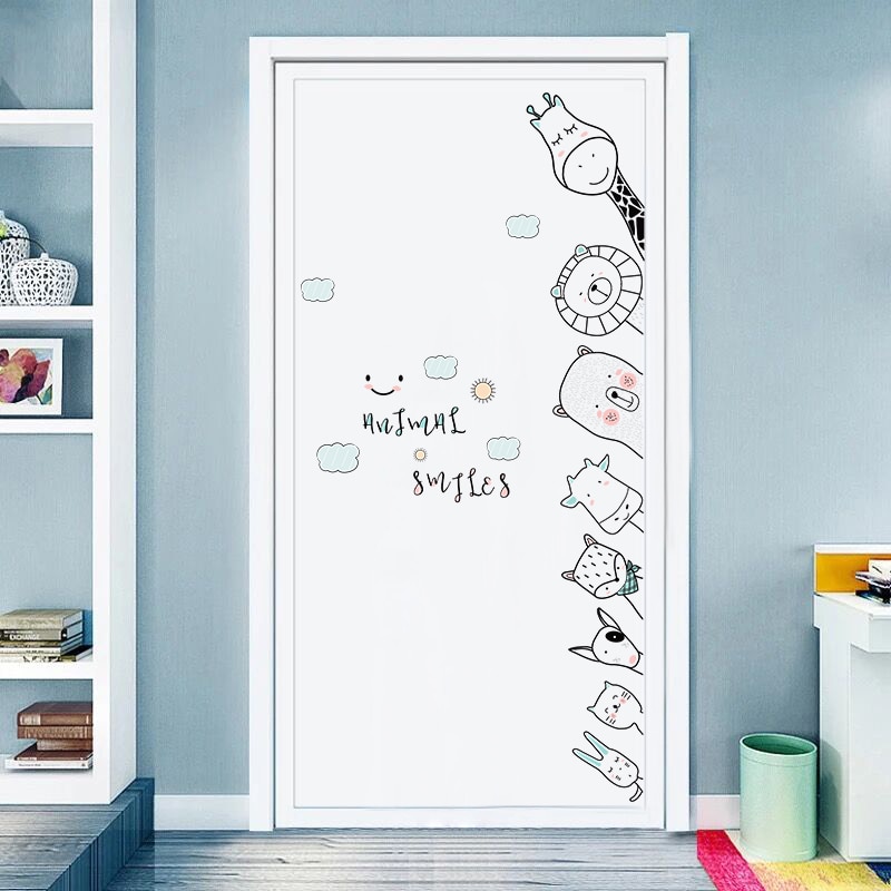 Cute Cartoon Animals Wall Stickers Door Stickers f... – Vicedeal
