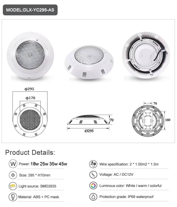 LED Swimming Pool Lights RGB AC12V 12W 18W 25W 35W... – Grandado