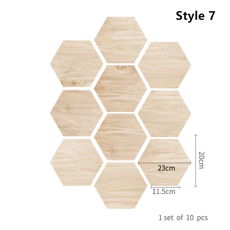 10 stuks Waterbestendig Hexagon Vorm Houtnerf Patr... – Grandado