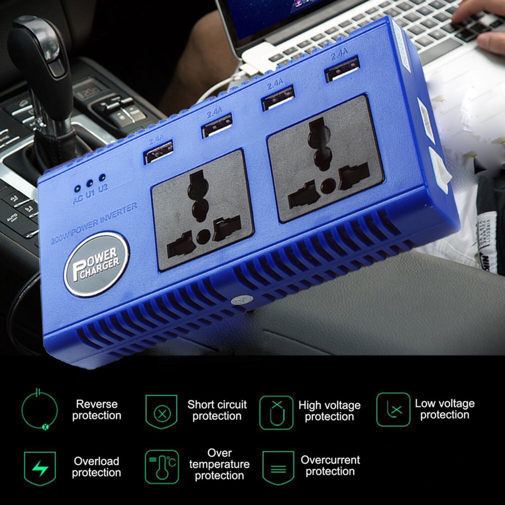 Portable Car Auto Power Inverter Converter 4 Port ... – Grandado