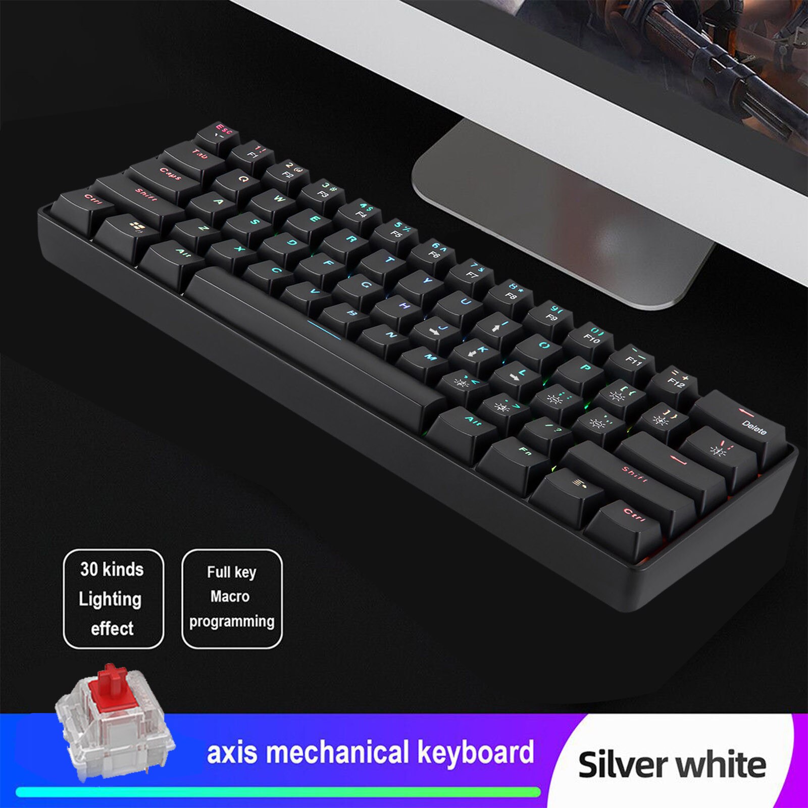 2.4G Wireless Gaming Keyboard Mechanical Feeling B... – Grandado 2.4G Wireless Gaming Keyboard Mechanical Feeling B... – Grandado