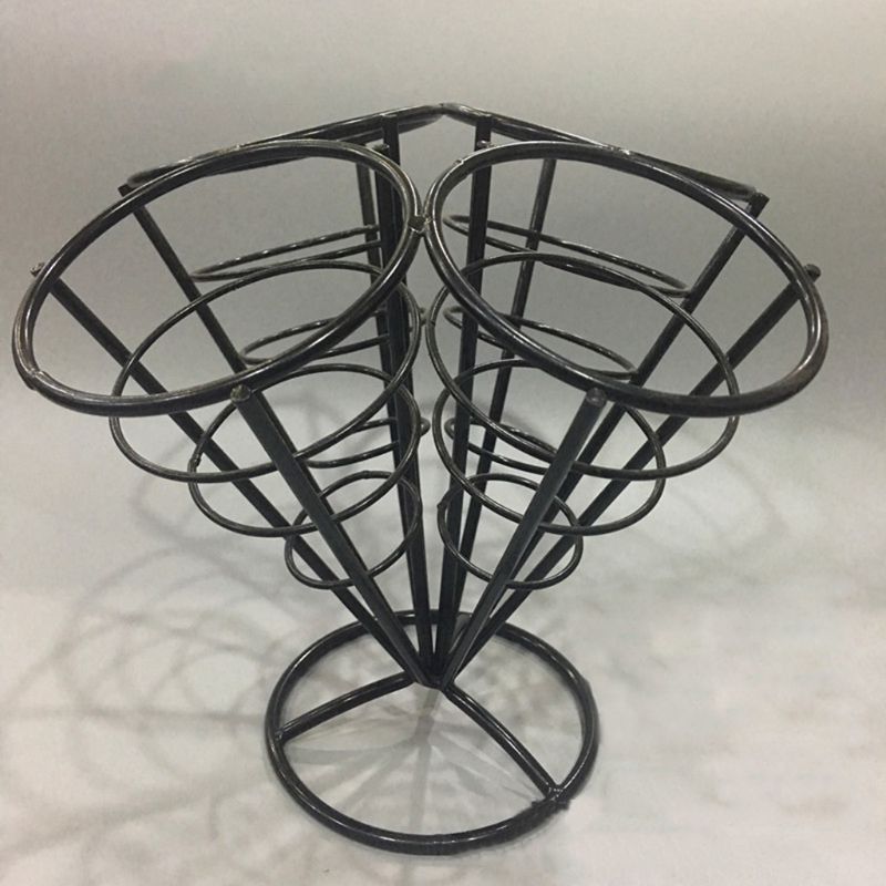French fries rack cone basket black iron frame ice... – Grandado