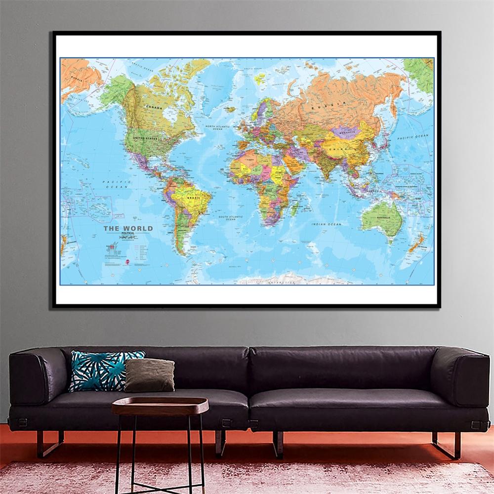 Mapa político del mundo revisado, 60x90cm, mapas, ... – Grandado