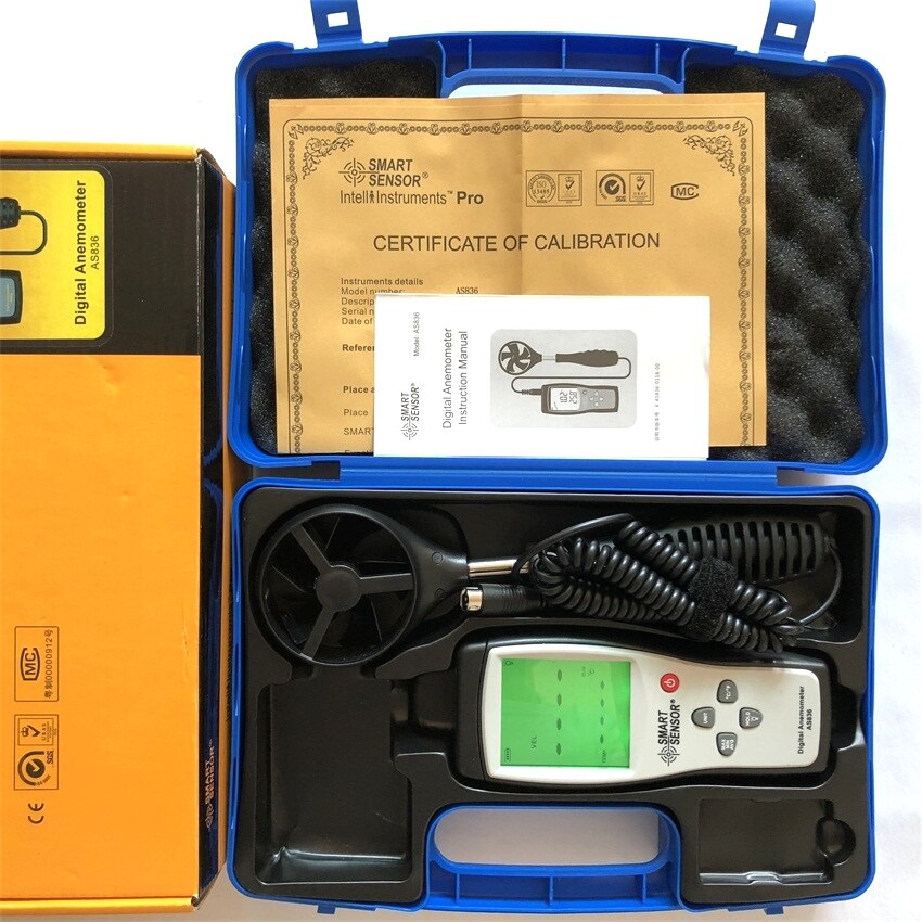 SENSOR inteligente AS836, anemómetro Digital de fl... – Grandado