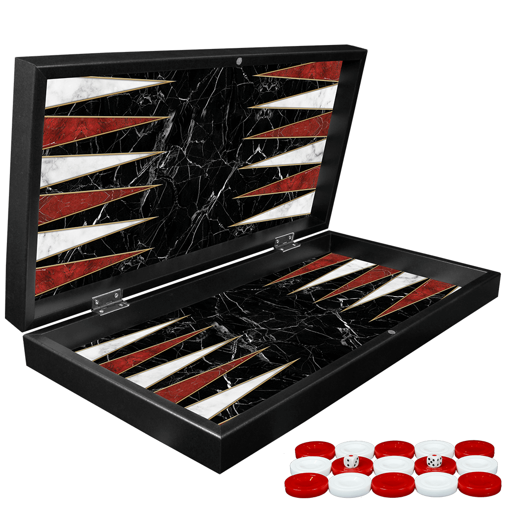 Black Marble Backgammon Chess Set Checkers Draught... – Vicedeal