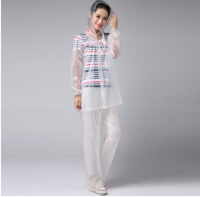 transparent suit raincoat rain pants split plastic... – Vicedeal