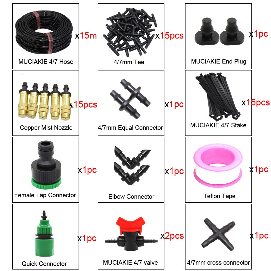 30m automatiska trädgårdsbevattningsdimma spray be... – Grandado