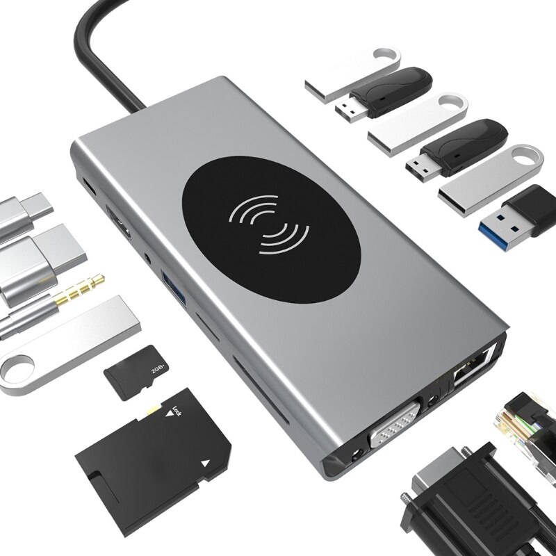 USb Type C Hub 15 in 1 HDMI-Compatible Docking Sta... – Grandado