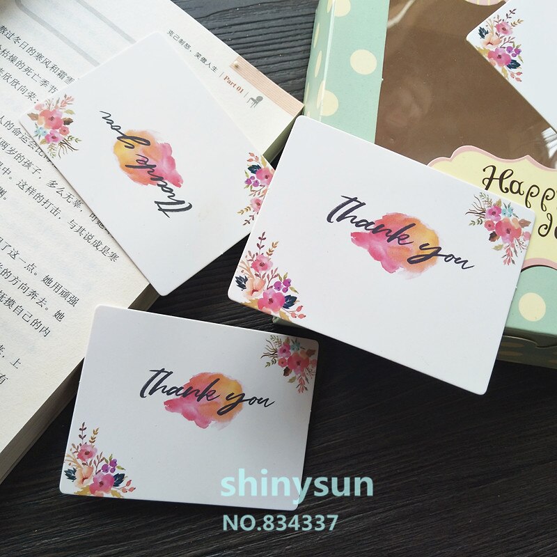 50pcs/lot product Rectangle FLOWER card "Than... – Grandado