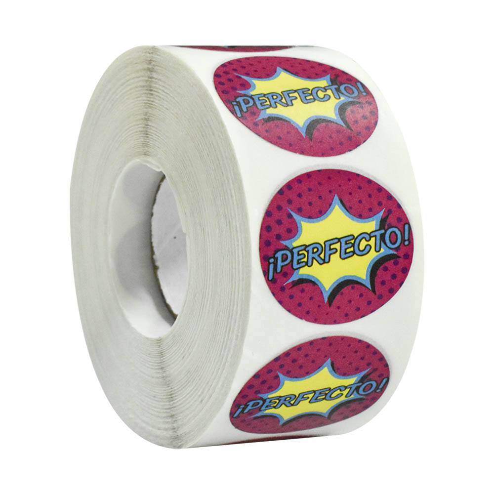 500 Pcs Beloning Stickers "Perfecto" Sticker Roll ... – Vicedeal