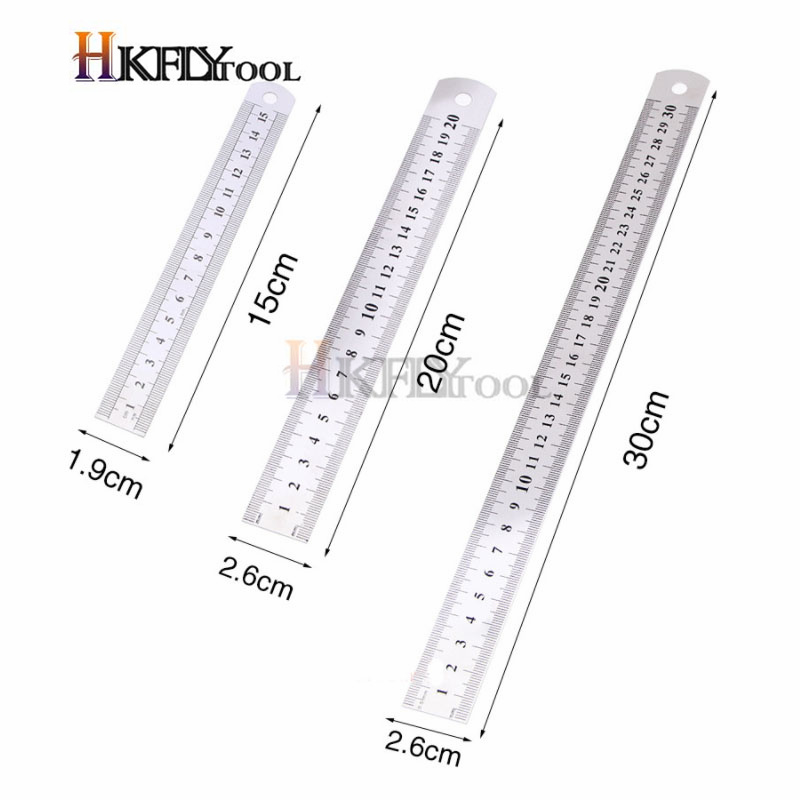 1pcs Straightedge Double Side Scale Metal Ruler St... – Grandado