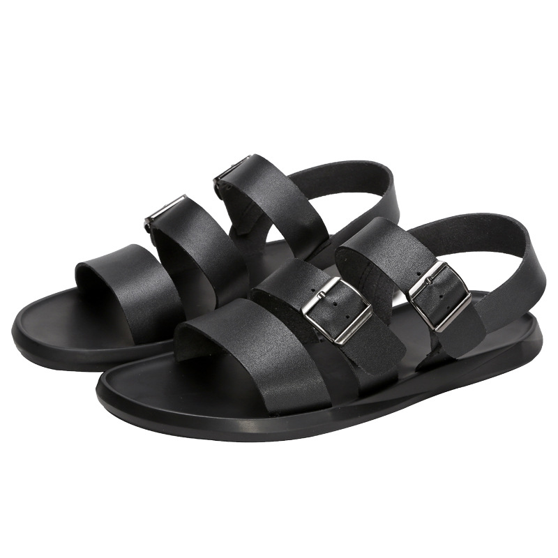 Men Leather Sandals Summer Open Toe Casual Shoes O... – Grandado