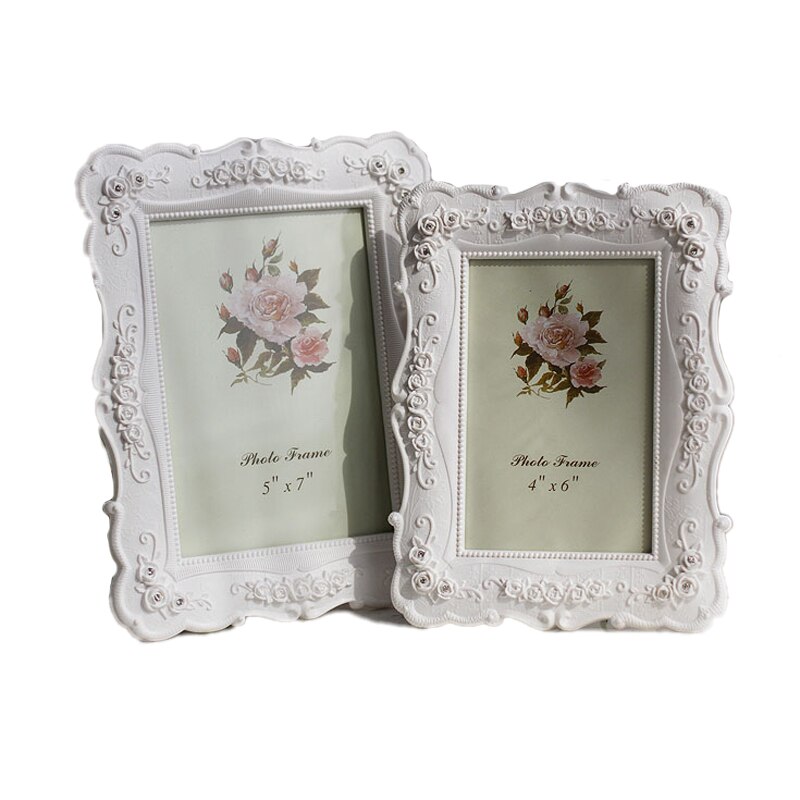 White Rose Pastoral Photo Frame Diamond Rose Frame... – Grandado