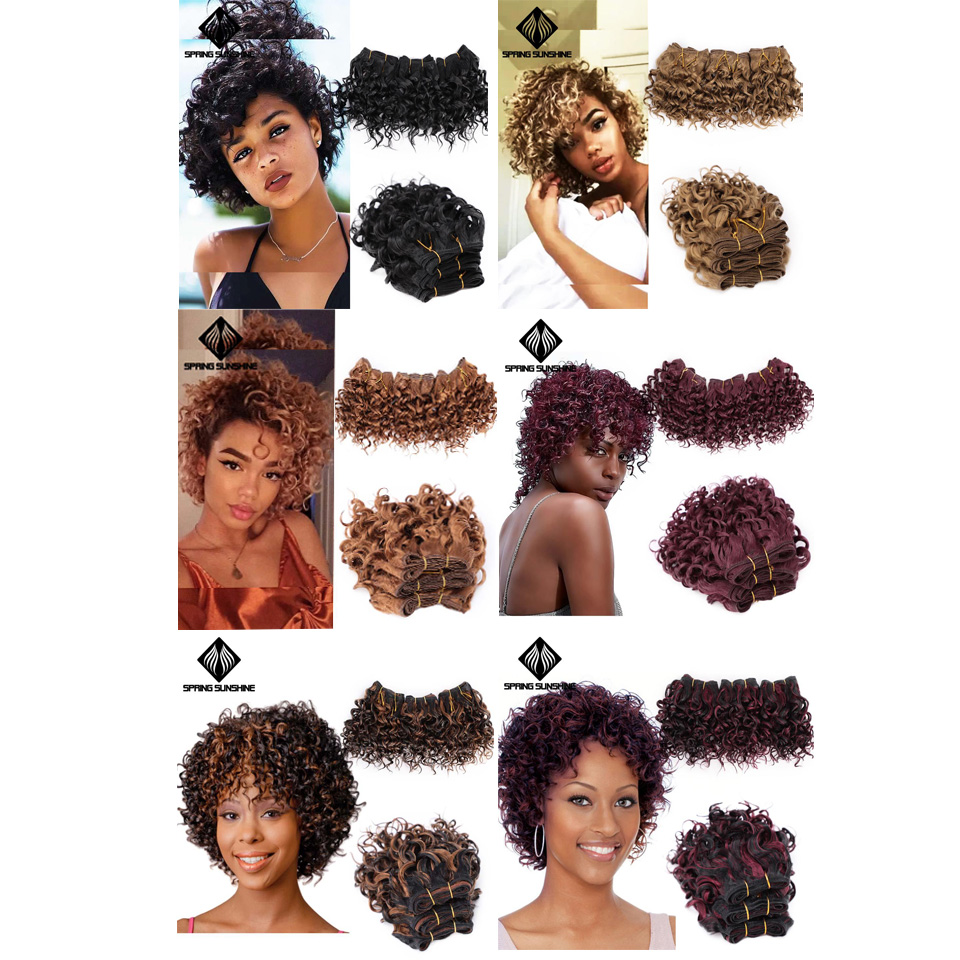 Spring sunshine Afro Kinky Curly Synthetic Weave B... – Vicedeal