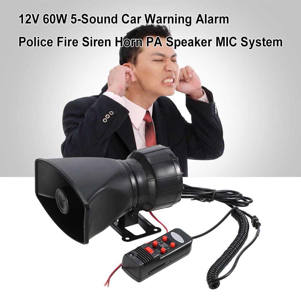 12V 60W 5 Sound Car Warning Alarm Police Fire Sire... – Vicedeal