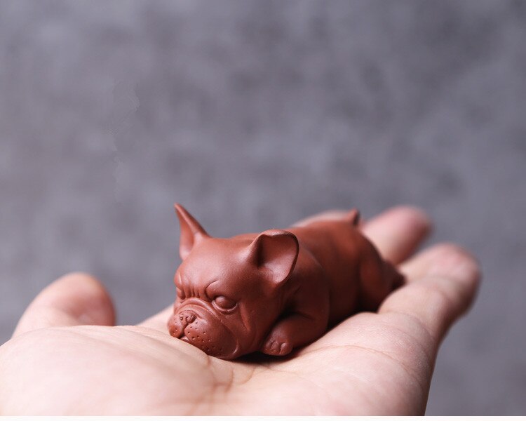 Puppy Tea Pet Purple Clay Bully dogs Decoration Lu... – Grandado