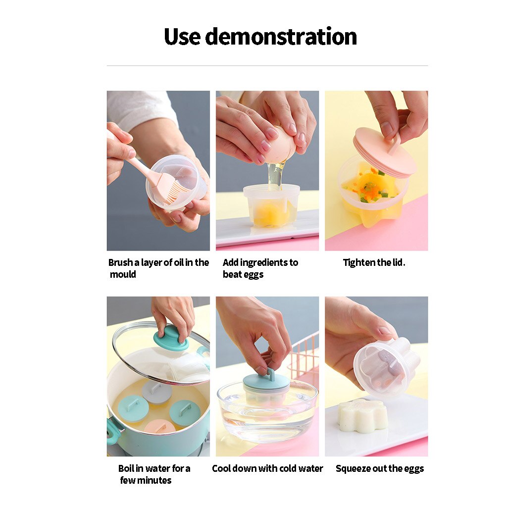 4 Pcs/Set Cute Egg Boiler Plastic Egg Poacher Set ... – Vicedeal