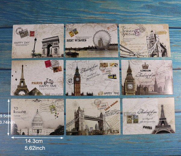 18 vellen Vintage Eiffeltoren Schilderen Postkaart... – Grandado